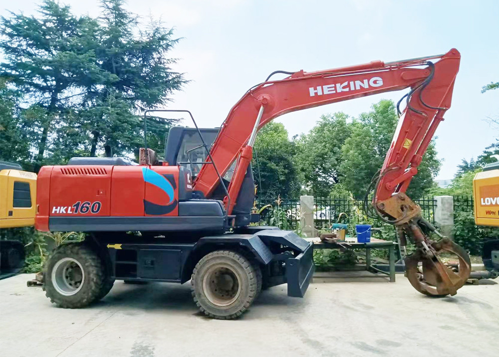 HKL160 Second Hand Excavator Wheel Steel Grabbing Machine Used ...